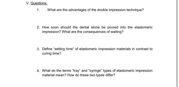 Solved V. Questions: 1. What are the advantages of the | Chegg.com