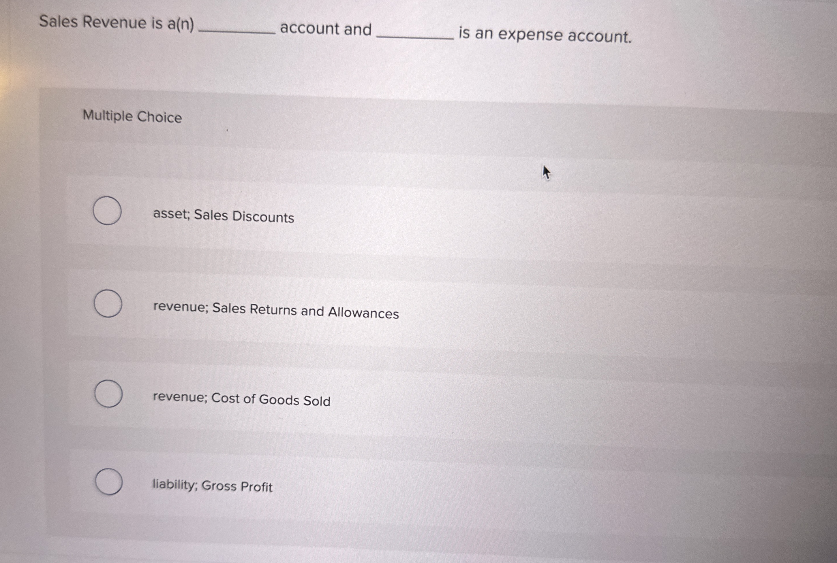 Solved Sales Revenue is a (n)account andis an expense | Chegg.com