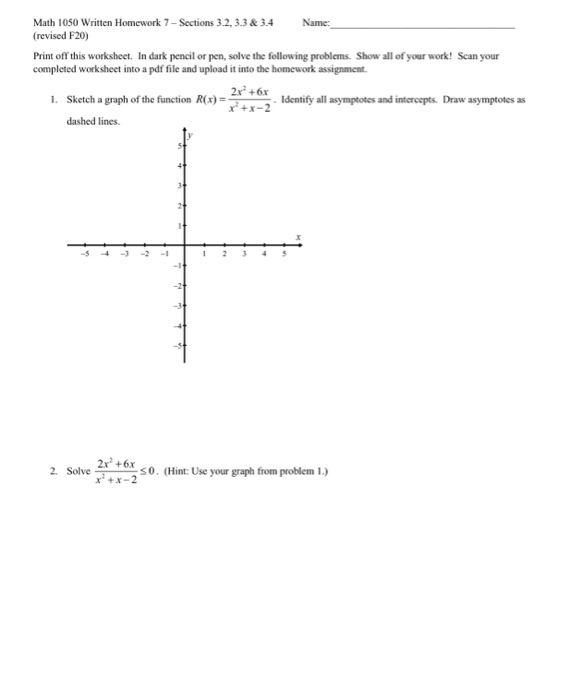 Solved Math 1050 Written Homework 7 - Sections 3.2, 3.3 & | Chegg.com