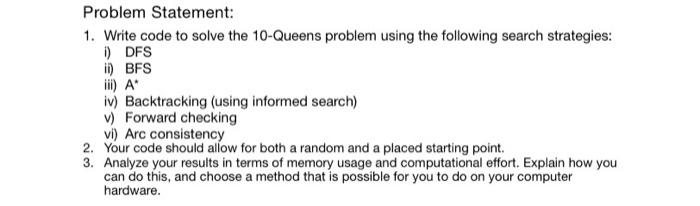 Solved Problem Statement: 1. Write code to solve the | Chegg.com