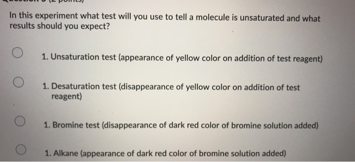Solved - - - In this experiment what test will you use to | Chegg.com