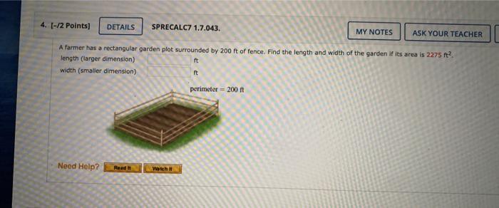 Solved 4. [-/2 Points) DETAILS SPRECALC7 1.7.043. MY NOTES | Chegg.com