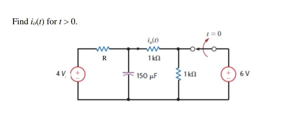 Solved Find io(t) for t>0. | Chegg.com