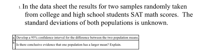 Solved 1. In the data sheet the results for two samples | Chegg.com