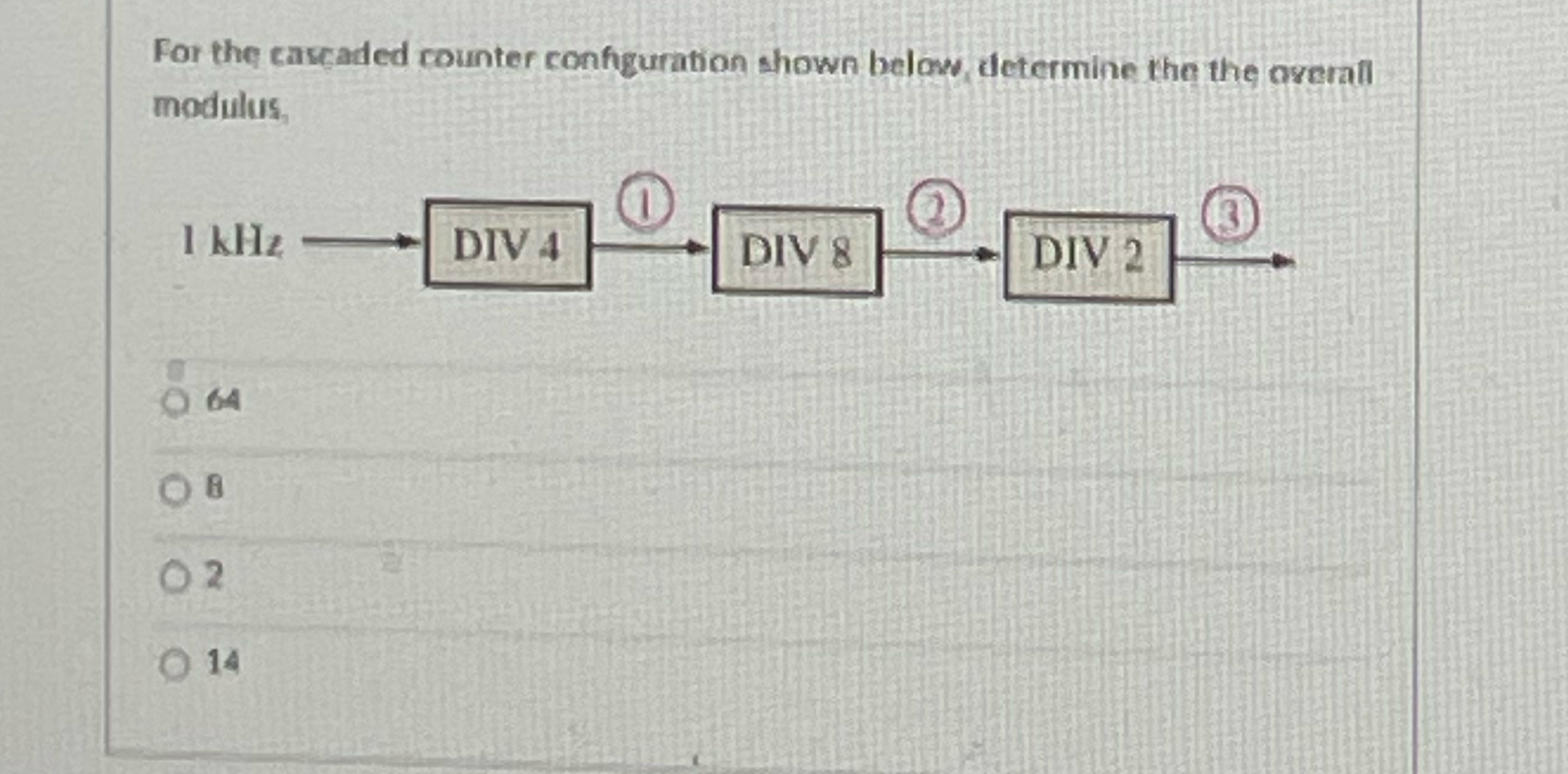 Solved For the cascaded counter configuration shown below, | Chegg.com