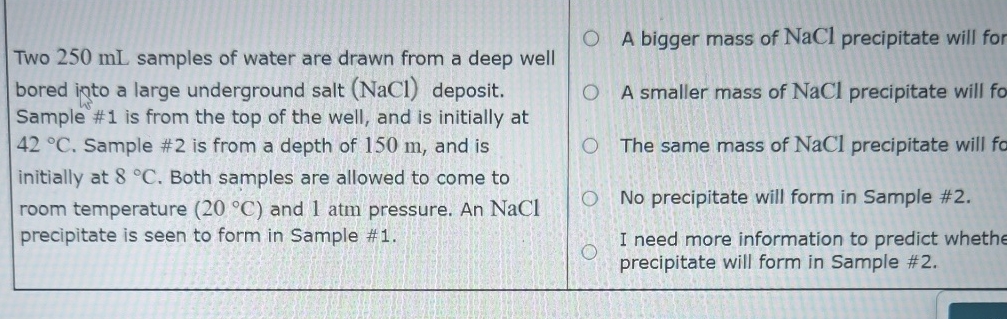 Solved Two 250 ﻿mL samples of water are drawn from a deep | Chegg.com