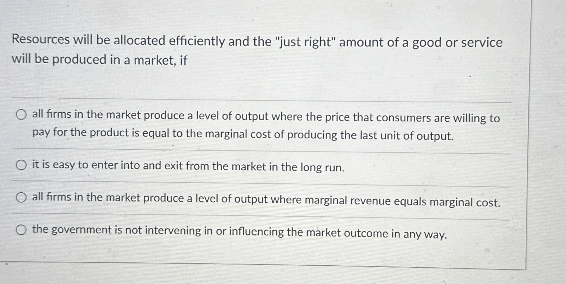 Solved Resources will be allocated efficiently and the "just | Chegg.com