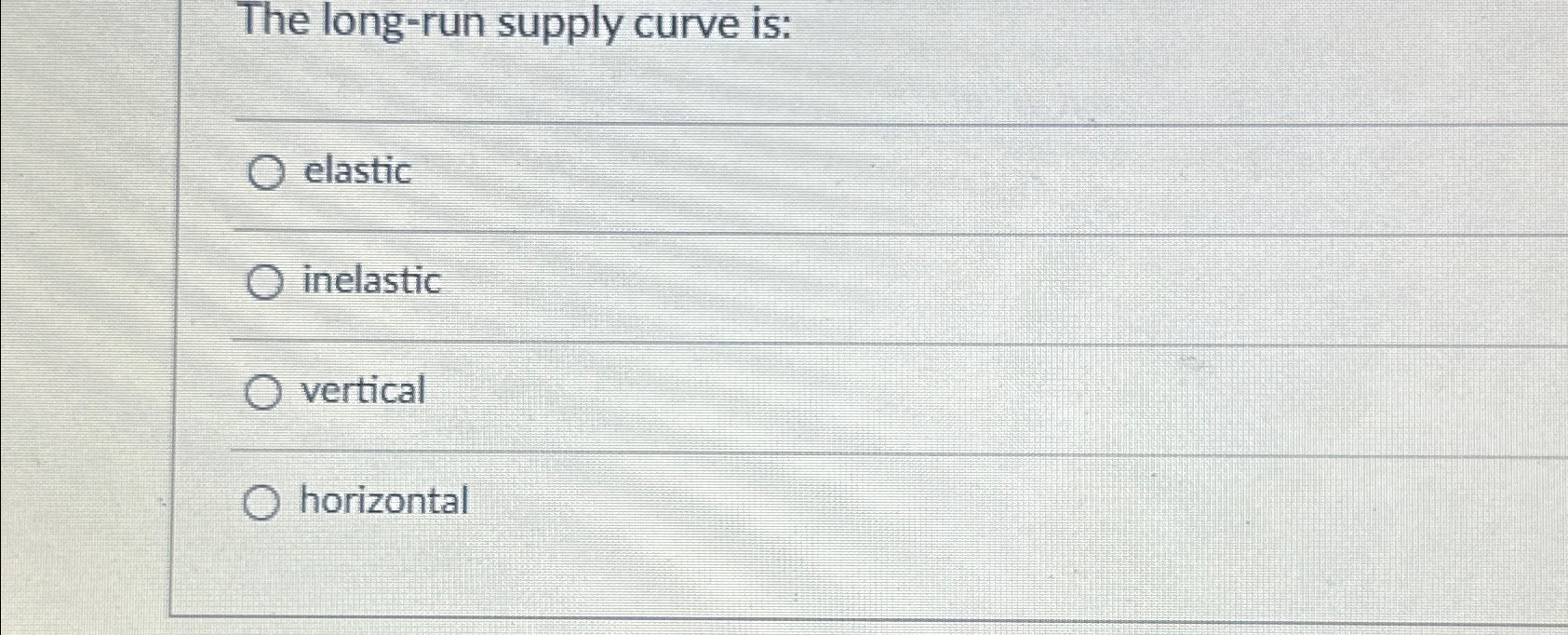 Solved The long-run supply curve | Chegg.com