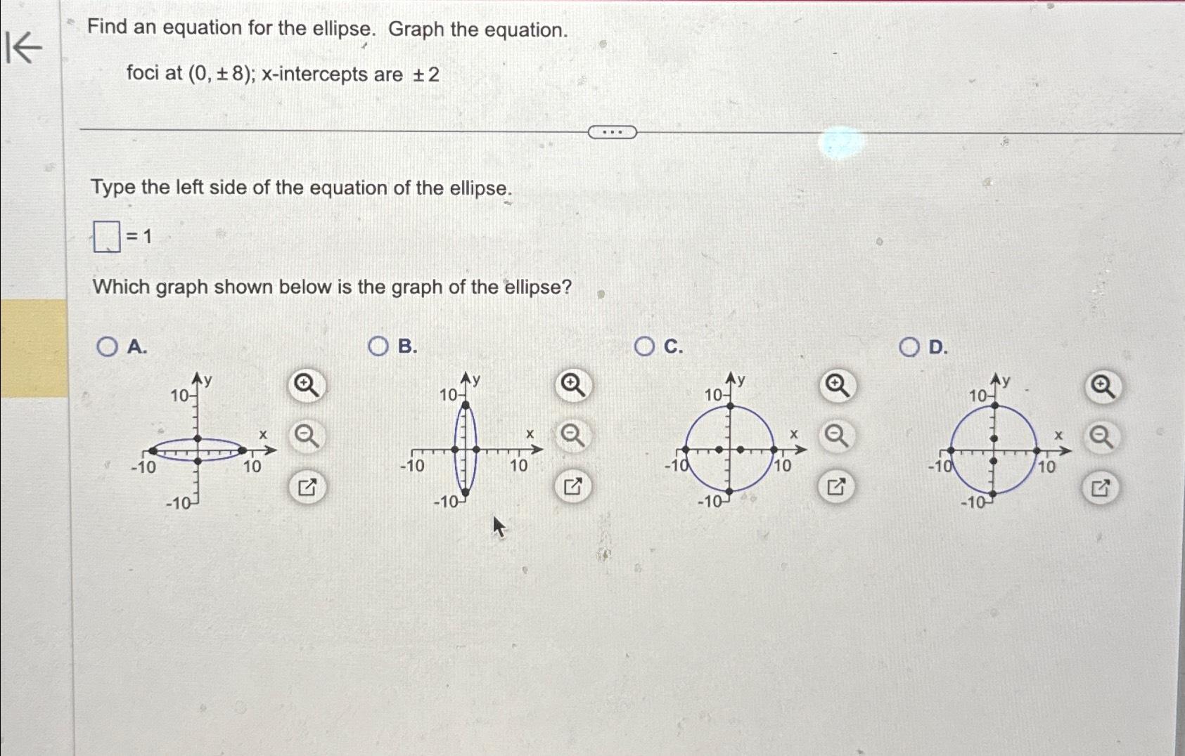 Solved Find an equation for the ellipse. Graph the | Chegg.com