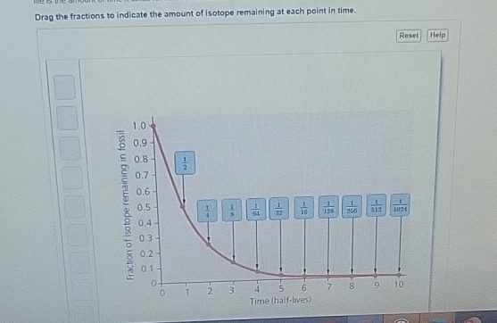 Solved Drag the fractions to indicate the amount of isotope | Chegg.com
