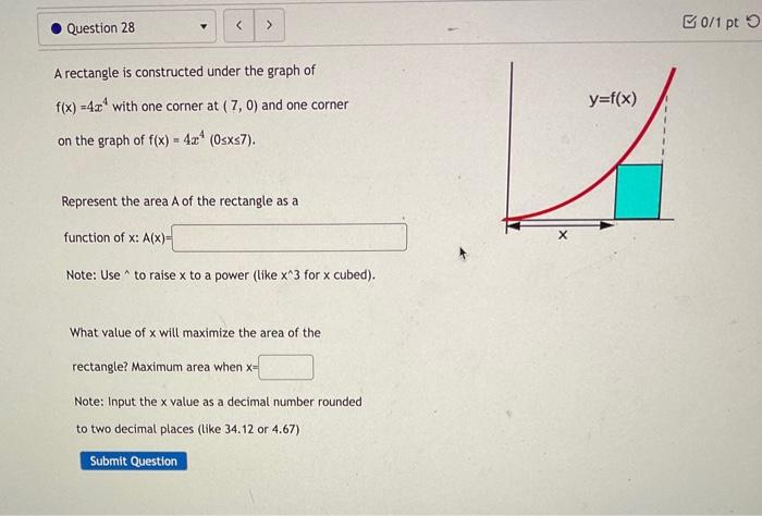 Solved A rectangle is constructed under the graph of | Chegg.com