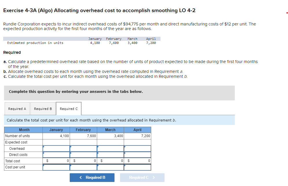 Solved Please solve Required A, ﻿B, ﻿and C. ﻿I keep getting | Chegg.com