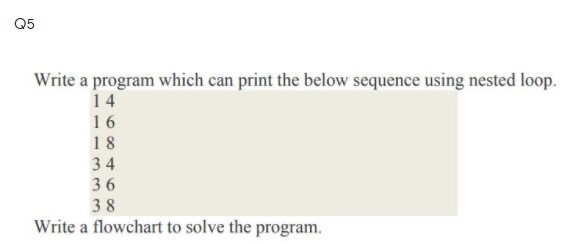 Solved Q5 Write A Program Which Can Print The Below Sequence 