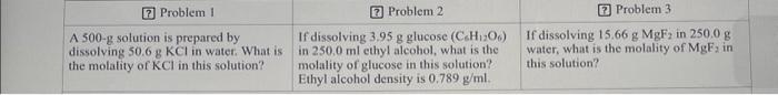 Solved A 500−g solution is prepared by If dissolving 3.95 g | Chegg.com