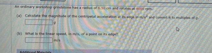 Solved An ordinary workshop grindstone has a radius of 6.50 | Chegg.com