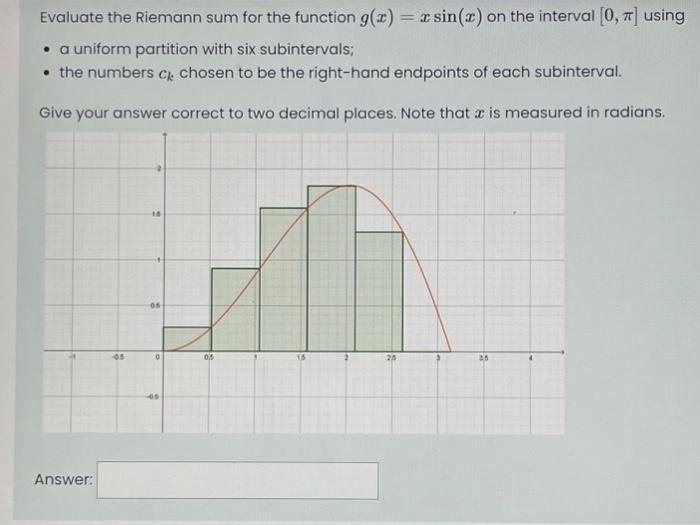 Solved Evaluate the Riemann sum for the function | Chegg.com