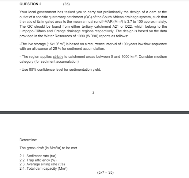 Solved QUESTION 2Your local government has tasked you to | Chegg.com