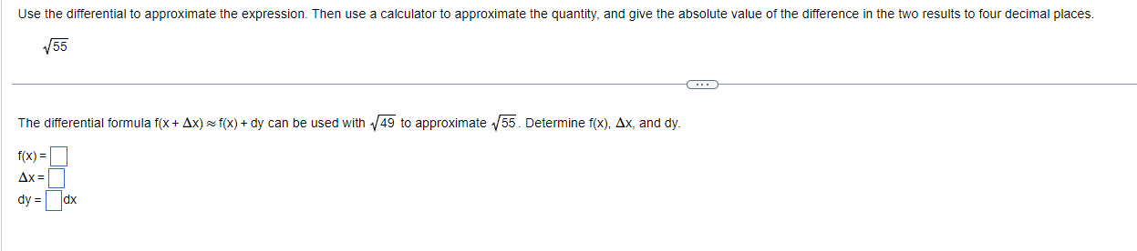 Use the differential to approximate the expression. | Chegg.com