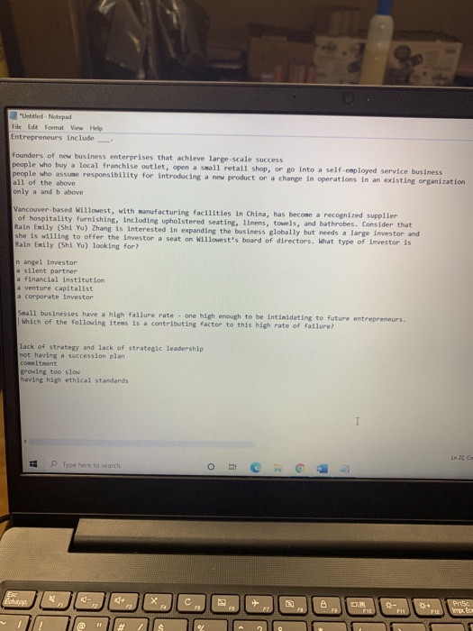Solved "Untitled - Notepad File Edit Format View Help | Chegg.com
