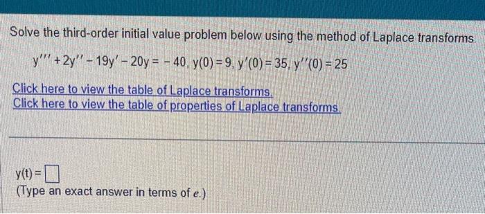 Solved Solve the third-order initial value problem below | Chegg.com