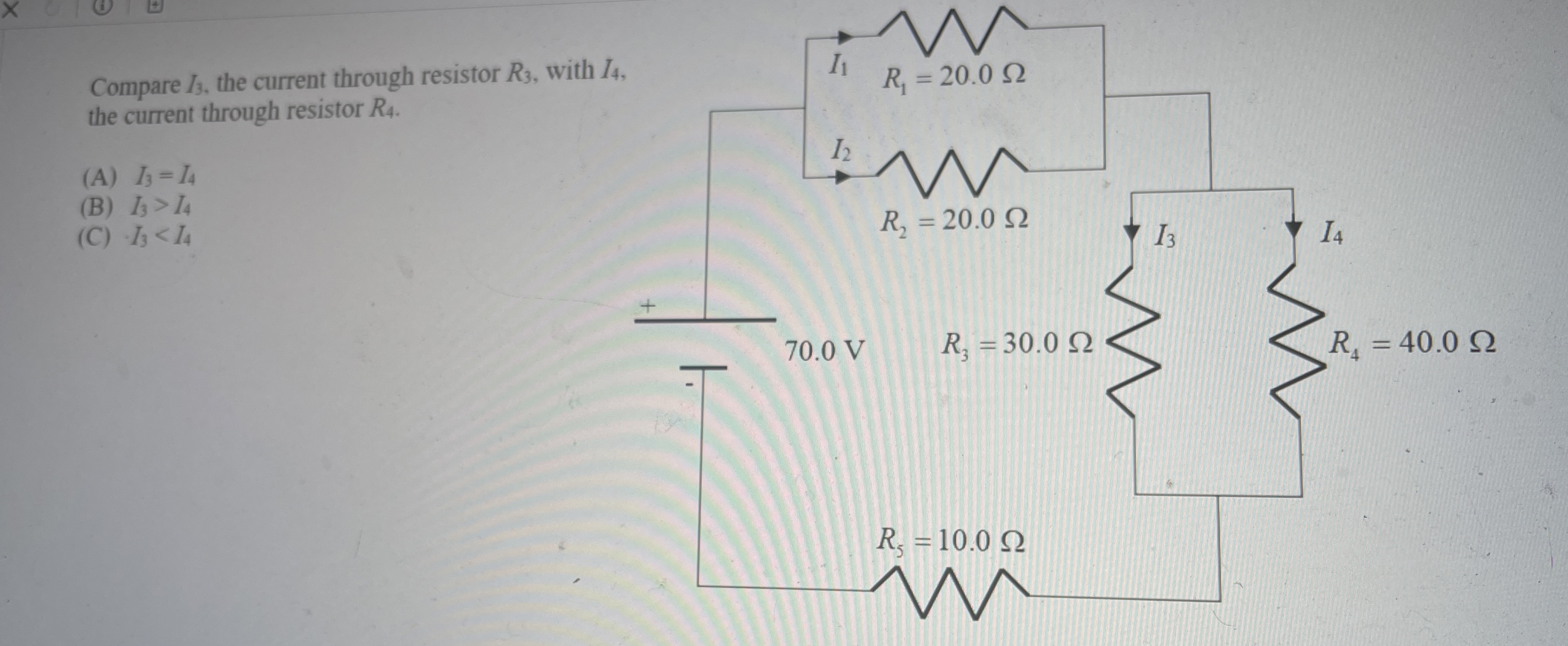 Solved Compare I3 ﻿the Current Through Resistor R3 ﻿with