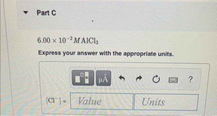 Solved 6.00×10−2MAlCl3 Express your answer with the | Chegg.com