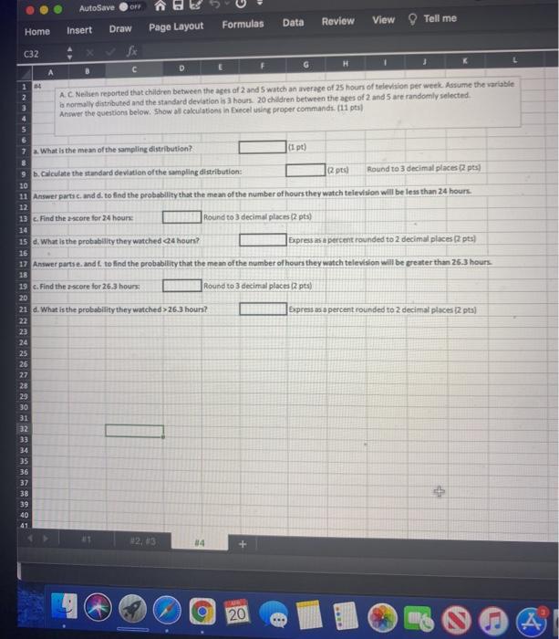 Solved AutoSave OFF Data Formulas Review View Tell me Home | Chegg.com