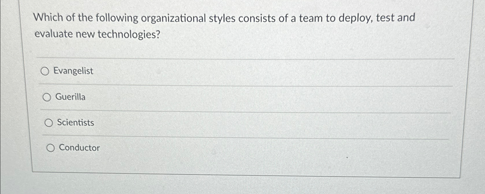 Solved Which of the following organizational styles consists | Chegg.com Solved Which of the following organizational styles consists | Chegg.com