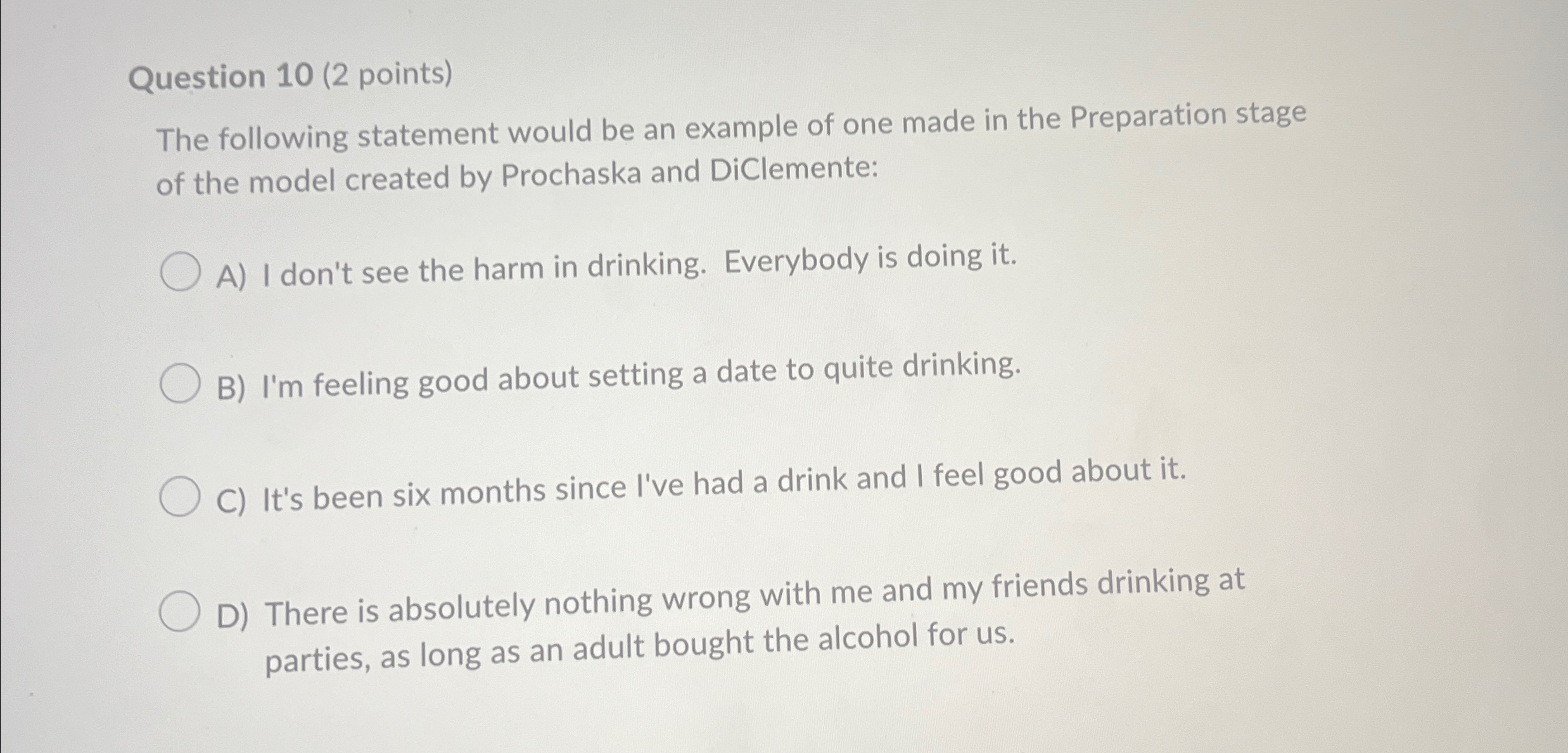Solved Question 10 (2 ﻿points)The following statement would | Chegg.com