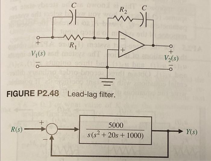 Solved lag filter. P2.48 The circuit shown in Figure P2.48 | Chegg.com