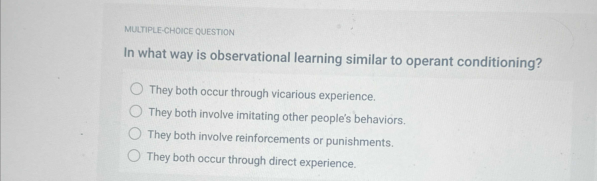 Solved MULTIPLE-CHOICE QUESTIONIn what way is observational | Chegg.com