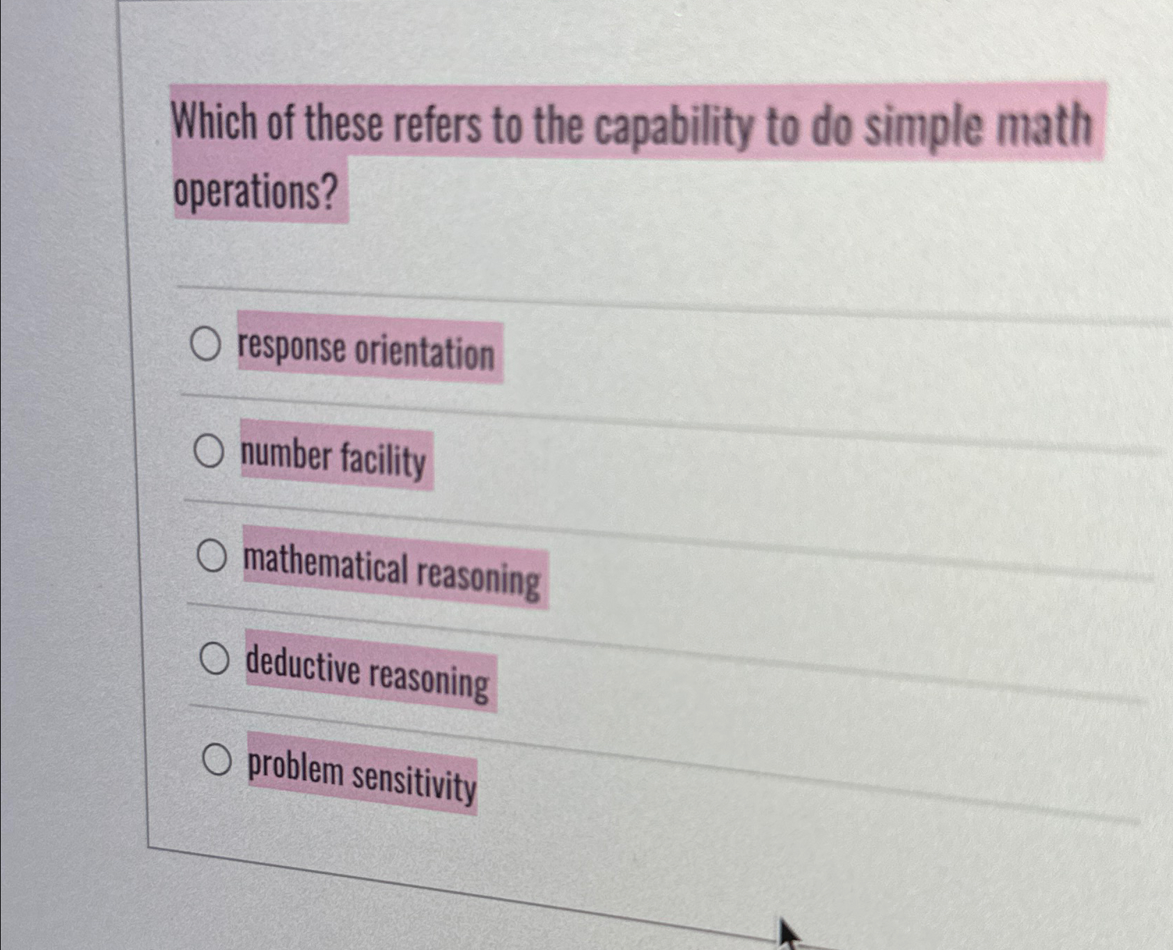 Solved Which of these refers to the capability to do simple | Chegg.com