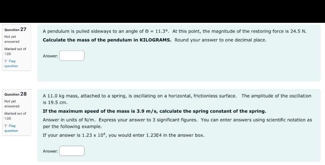 Solved A pendulum is pulled sideways to an angle of Θ=11.3∘. | Chegg.com