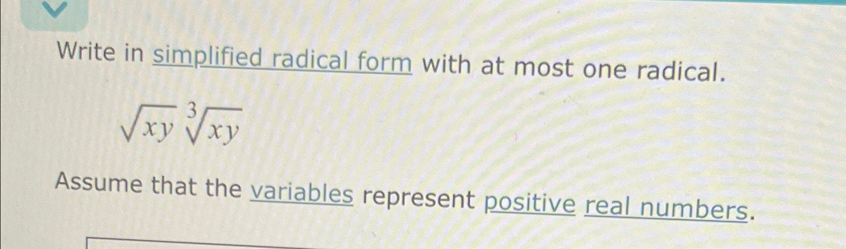 Solved Write in simplified radical form with at most one | Chegg.com