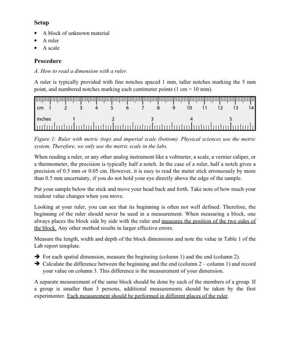 Solved Lab 1: Measurement theory and density of a block | Chegg.com