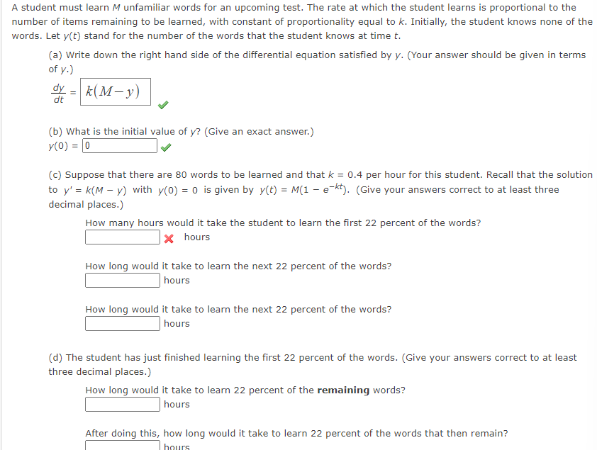 Solved A student must learn M ﻿unfamiliar words for an | Chegg.com