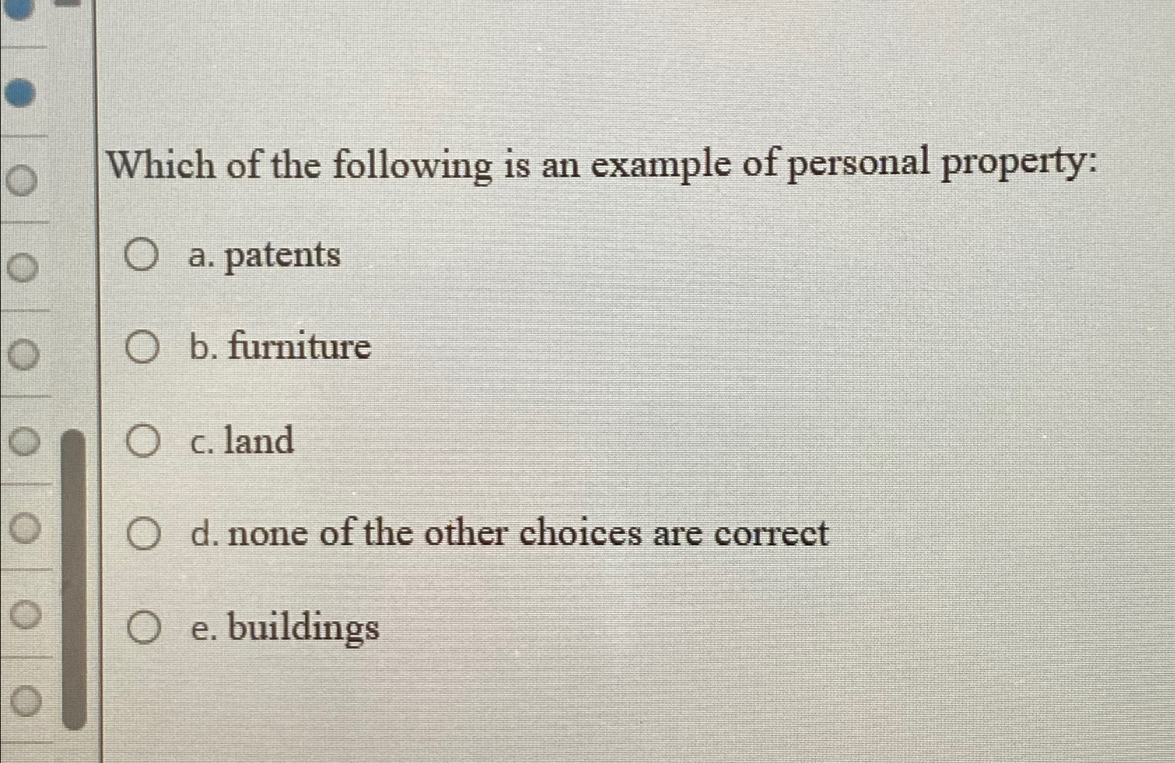 Solved Which of the following is an example of personal | Chegg.com