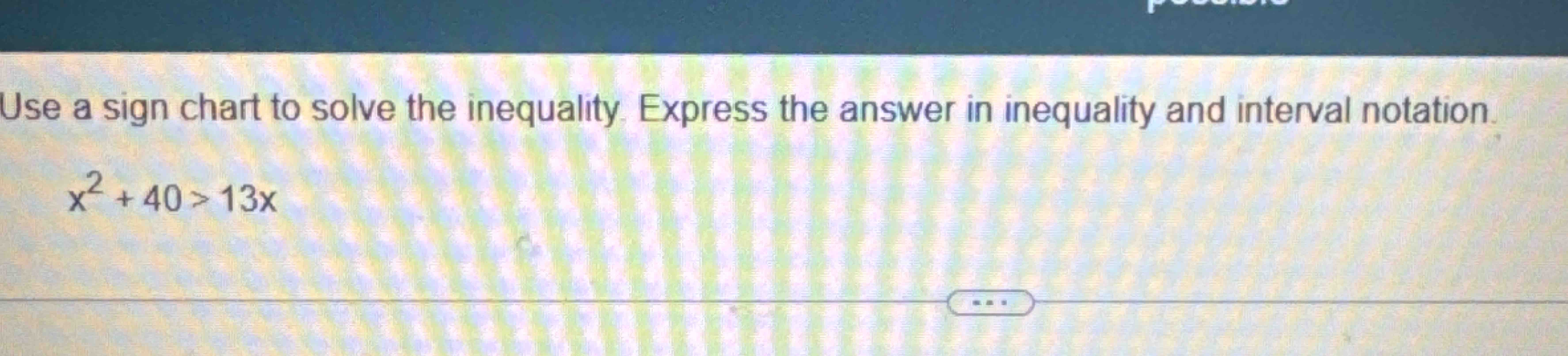 Solved Use a sign chart to solve the inequality. Express the | Chegg.com