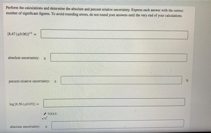 Solved Perform the calculations and determine the absolute | Chegg.com Solved Perform the calculations and determine the absolute | Chegg.com