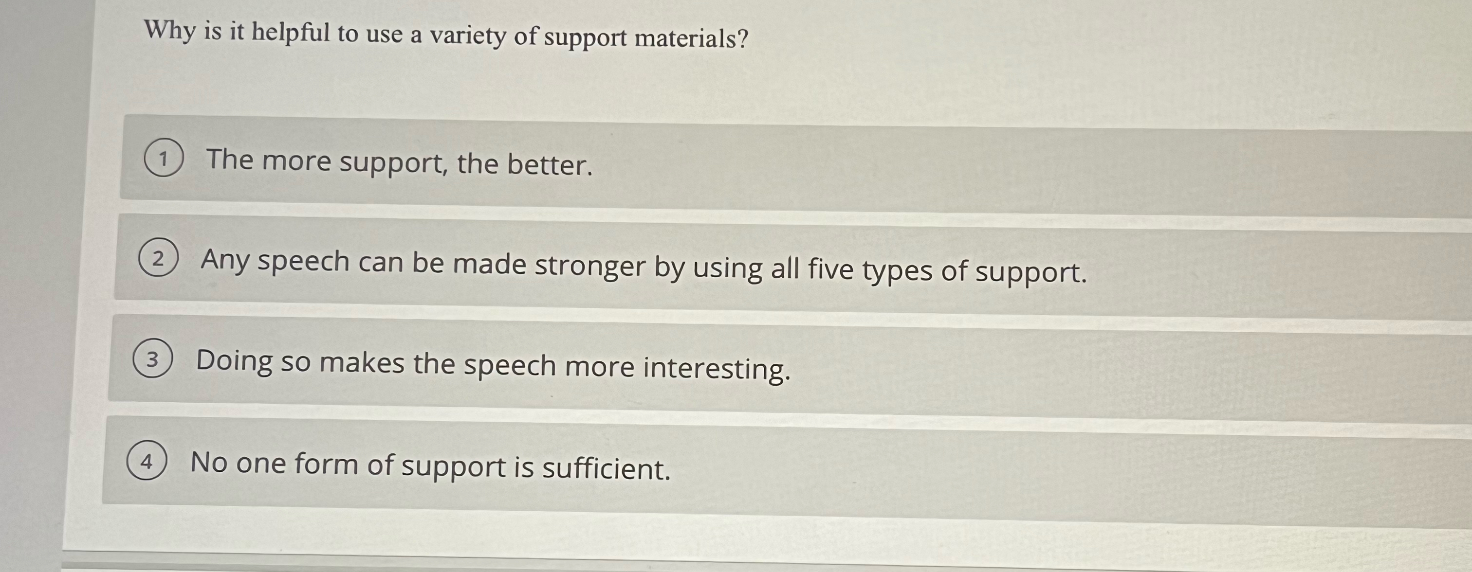 Solved Why is it helpful to use a variety of support | Chegg.com