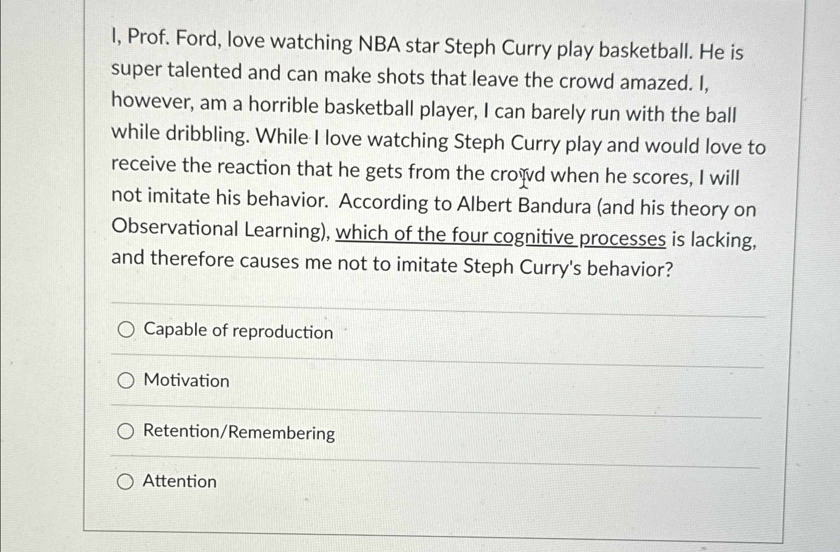 Solved I, Prof. Ford, love watching NBA star Steph Curry | Chegg.com