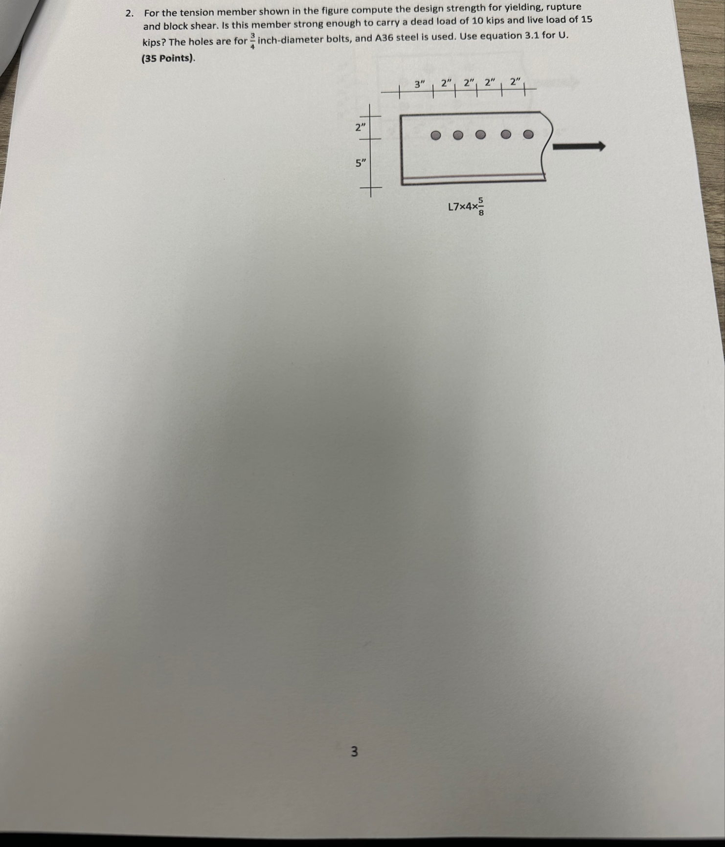 For the tension member shown in the figure compute | Chegg.com