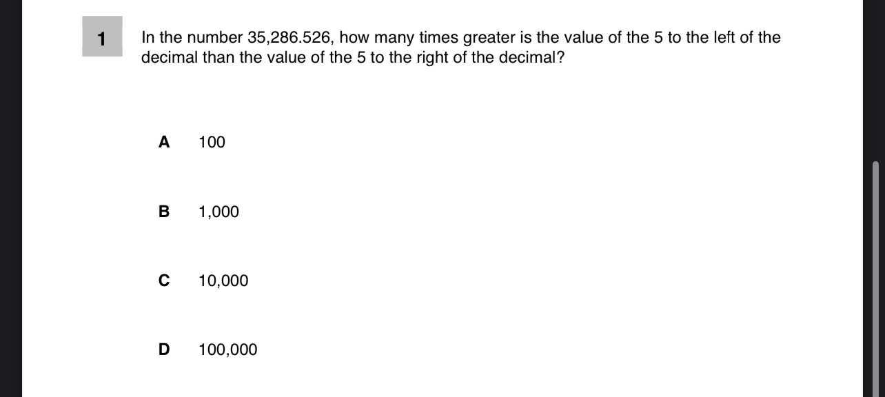 Solved 1 ï In The Number 35 286 526 ï How Many Times Greater Chegg