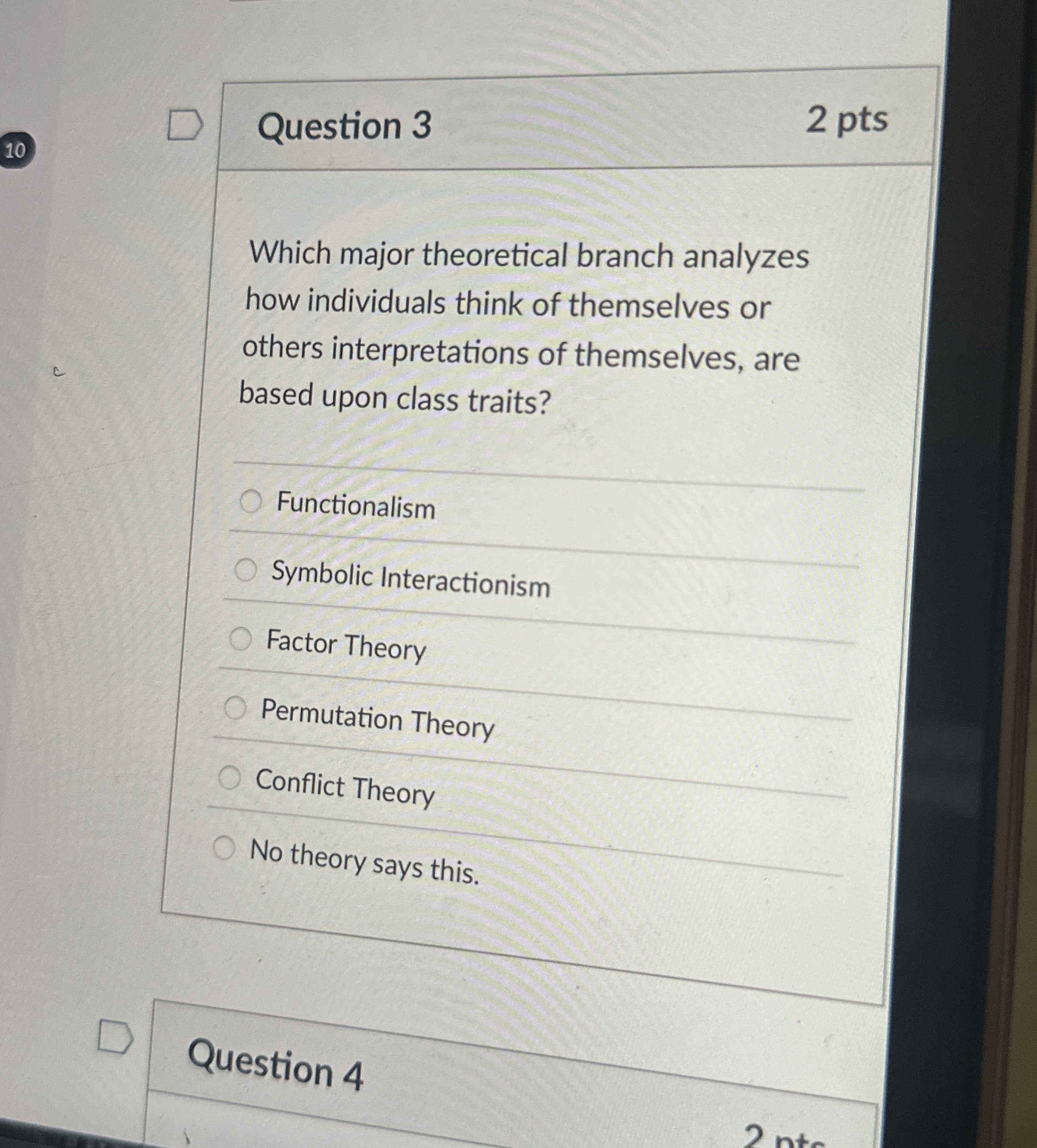 Solved Question 3Which major theoretical branch analyzeshow | Chegg.com