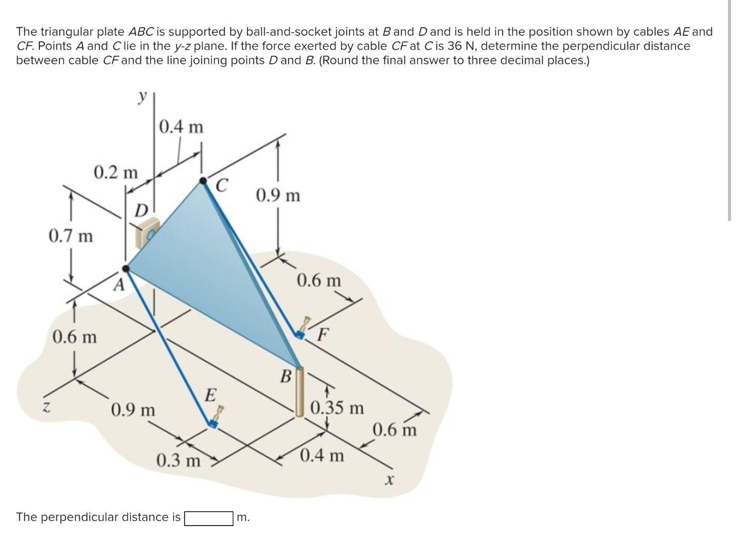 Solved The triangular plate ABC is supported by | Chegg.com
