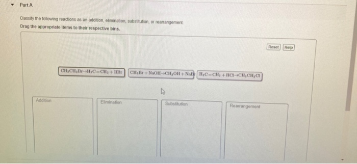 Solved Part A Classify the following reactions as an | Chegg.com