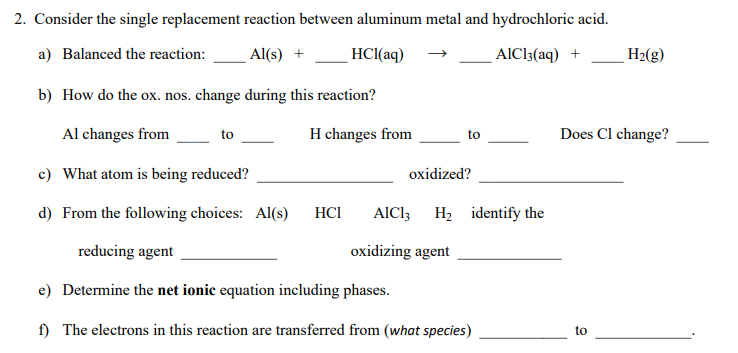 Solved Consider the single replacement reaction between | Chegg.com
