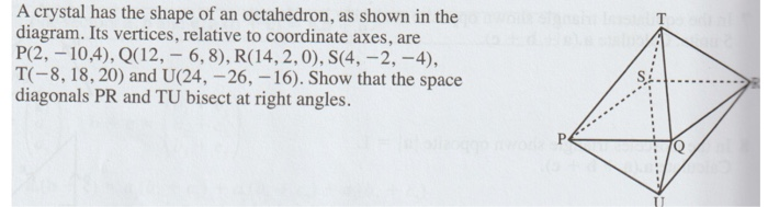 Solved A crystal has the shape of an octahedron, as shown in | Chegg.com