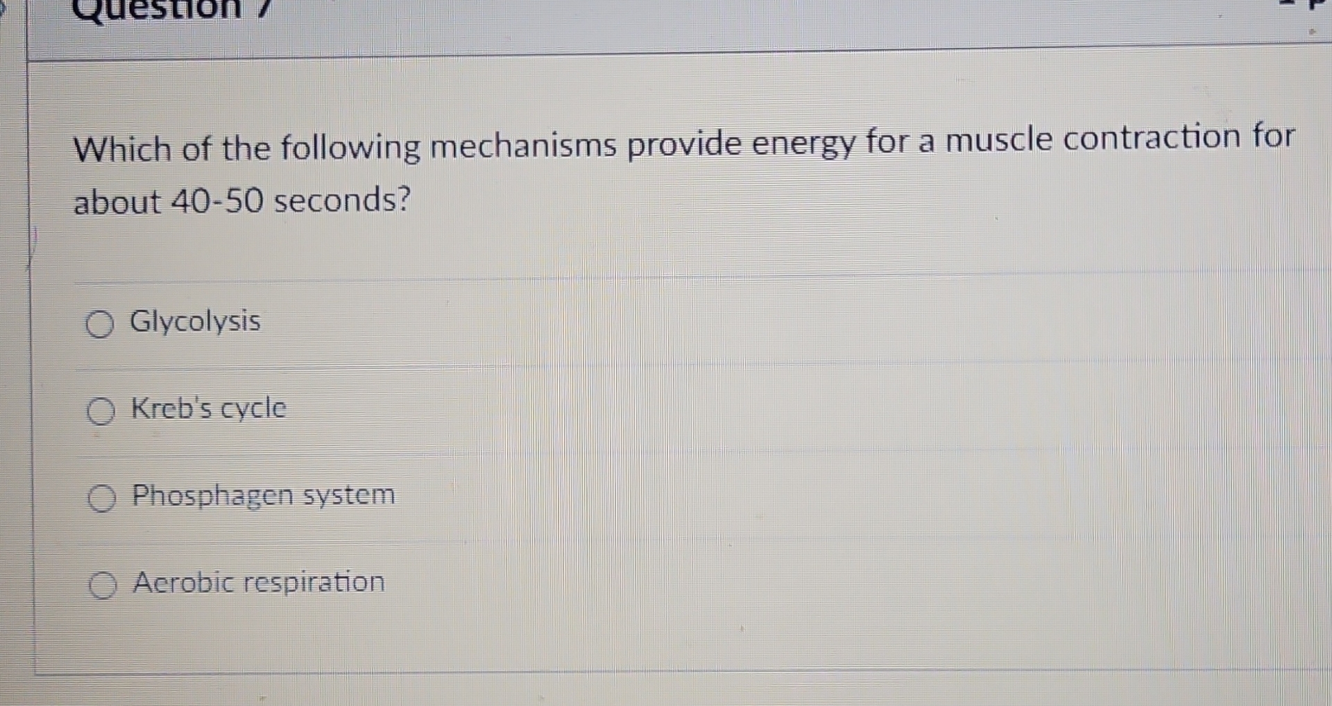 Solved Which of the following mechanisms provide energy for | Chegg.com
