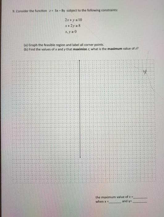 Solved 9 Consider The Function 2 5x By Subject To The
